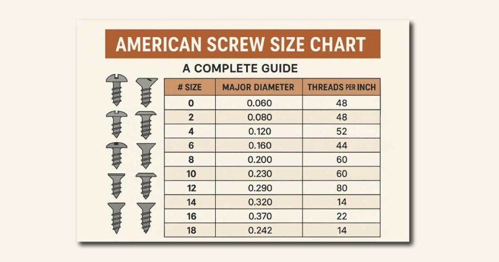 American Screw Size Chart 2025: Complete Guide + Free PDF - Mech Forged