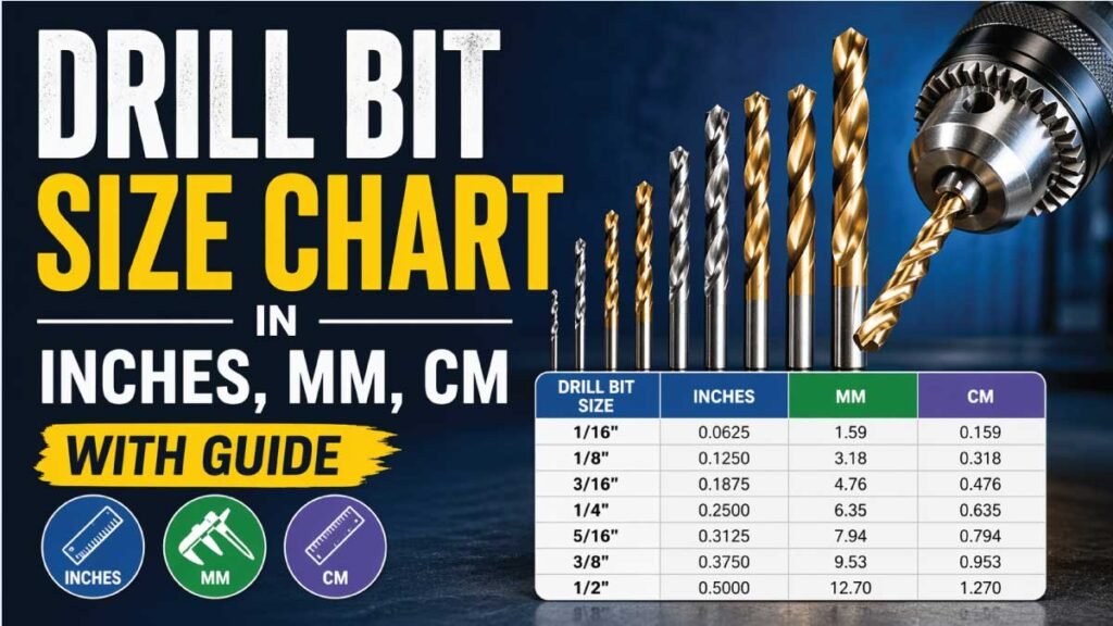 Drill Bit Size Chart In Inches, Mm, Cm With Guide - Mech Forged