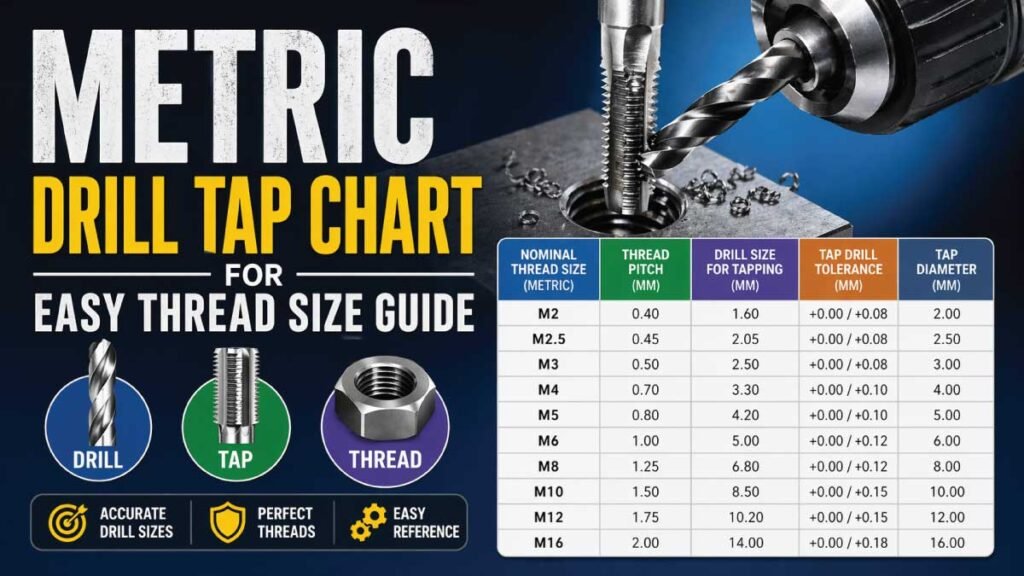 Metric Drill Tap Chart For Easy Thread Size Guide - Mech Forged